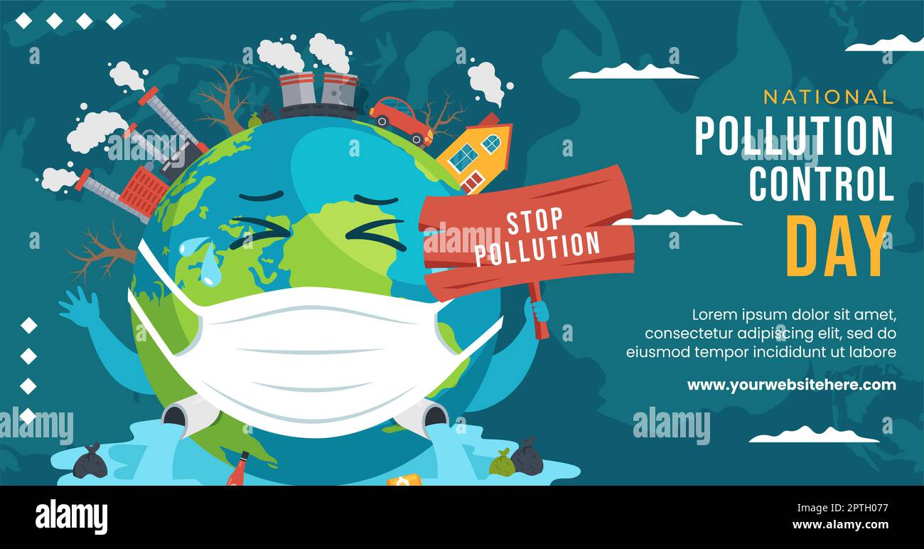 National Pollution Prevention Day Post Flat Cartoon Hand Drawn ...