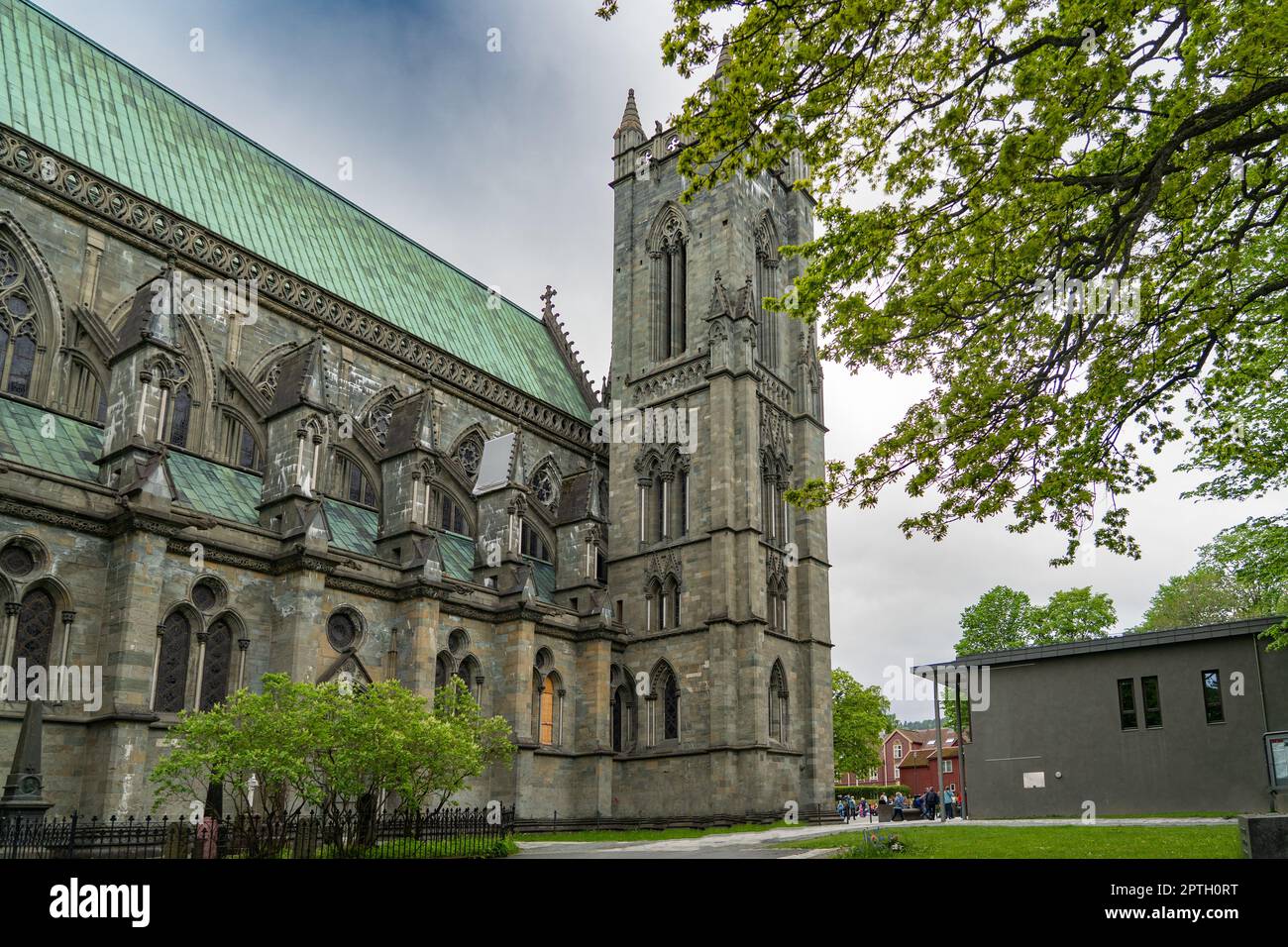 The impressive Nidarosdom gothic cathedral in Trondheim, Norway Stock ...