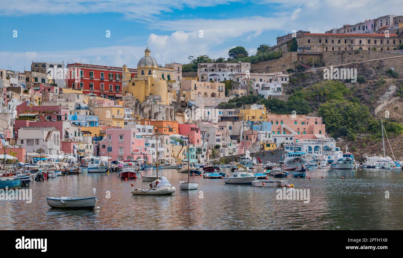 A picture of the Marina della Corricella, the colorful promenade in ...