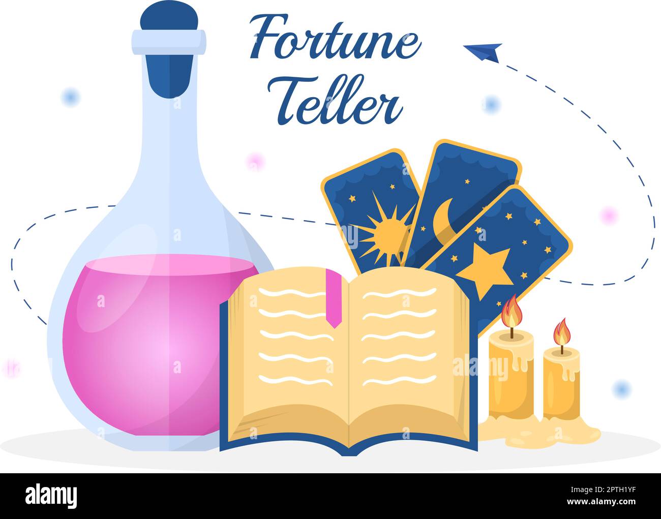 Fortune Teller Template Hand Drawn Cartoon Flat Illustration with ...