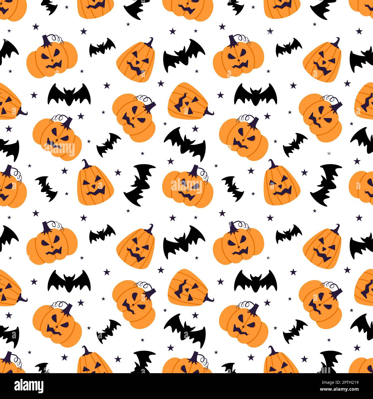 Halloween Seamless Pattern Design With Witch, Haunted House, Pumpkins ...