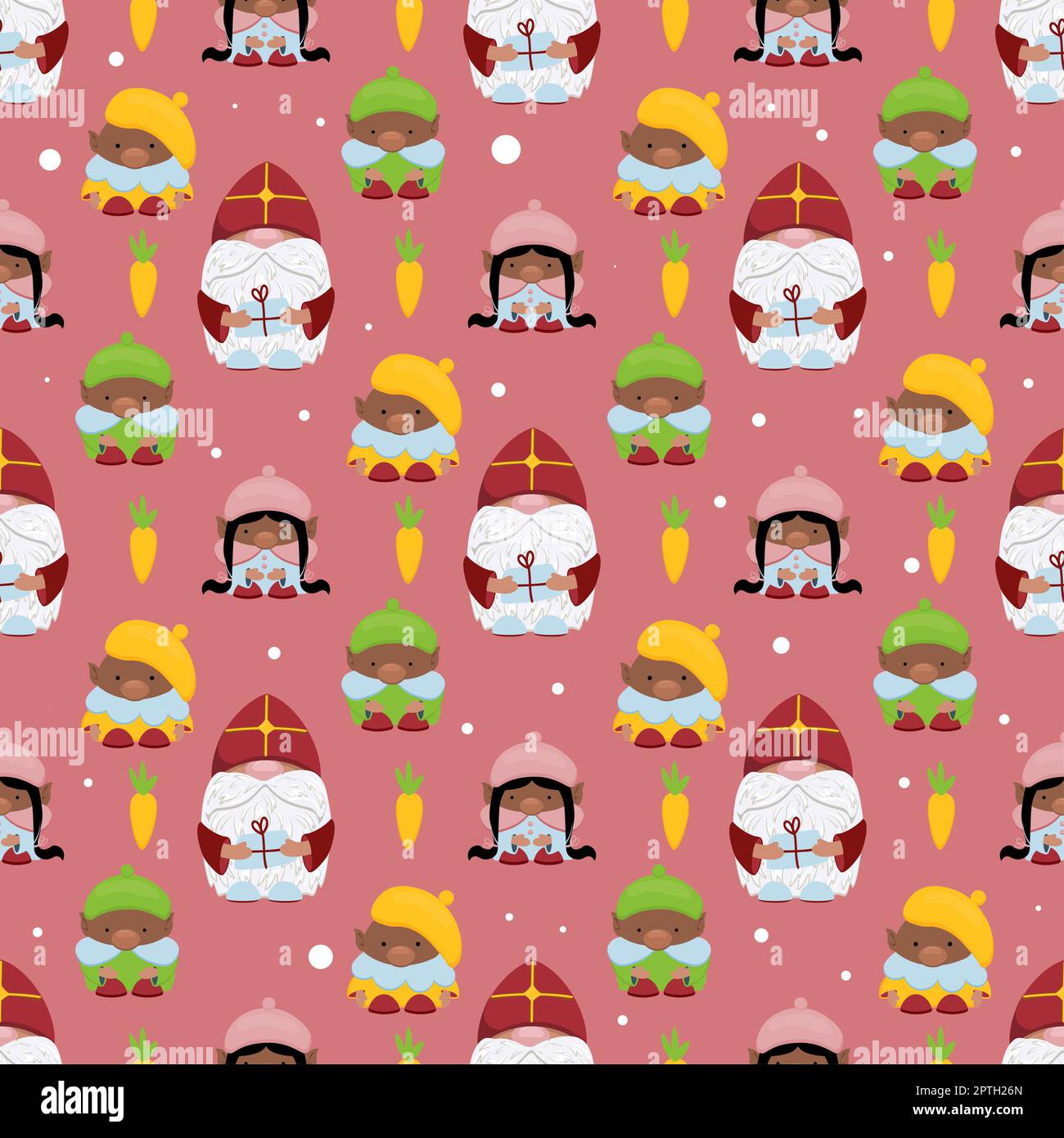 Simple hand-drawn colored vector seamless pattern. Celebration of St ...