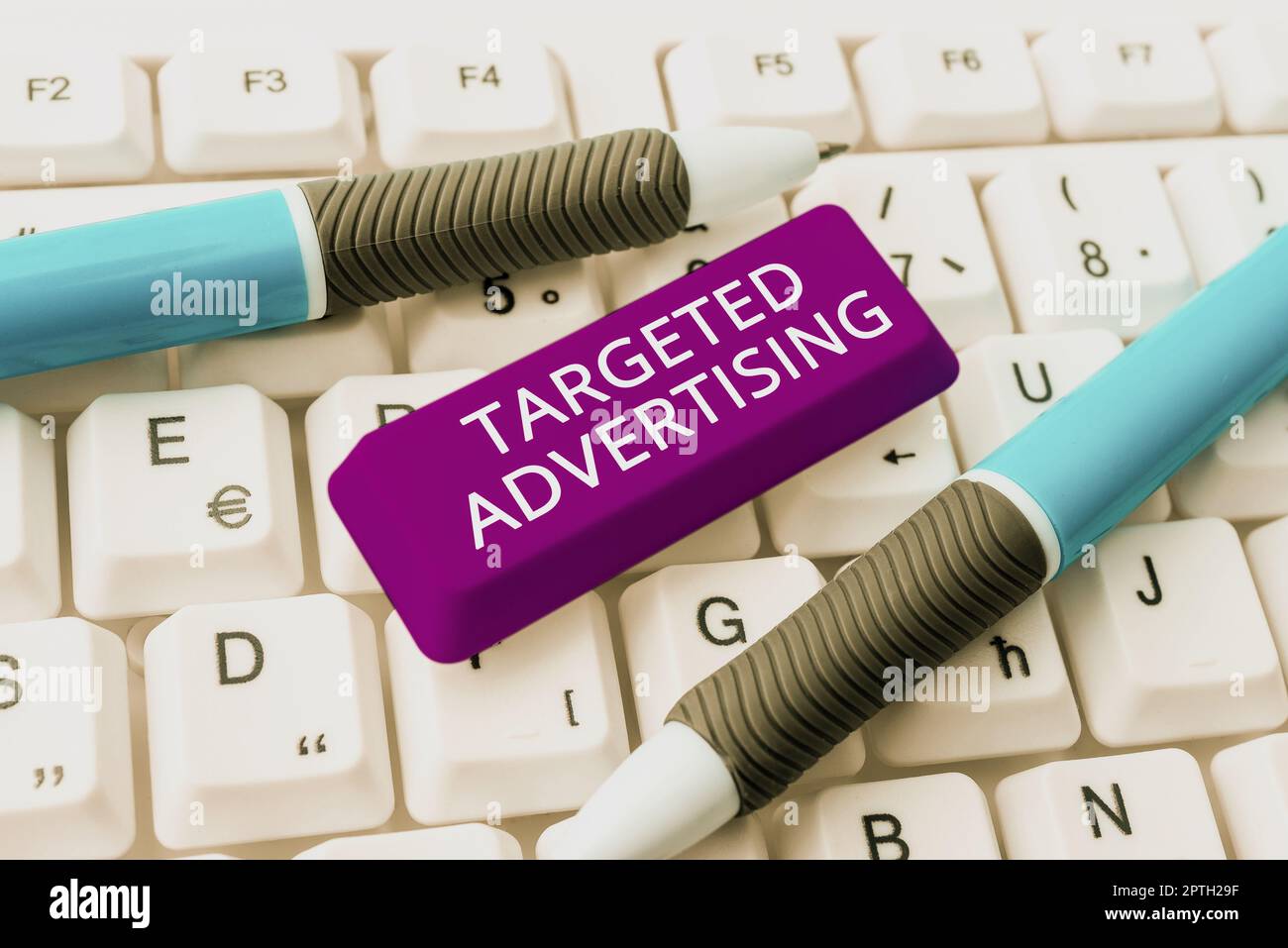 Sign displaying Targeted Advertising, Business approach Online ...