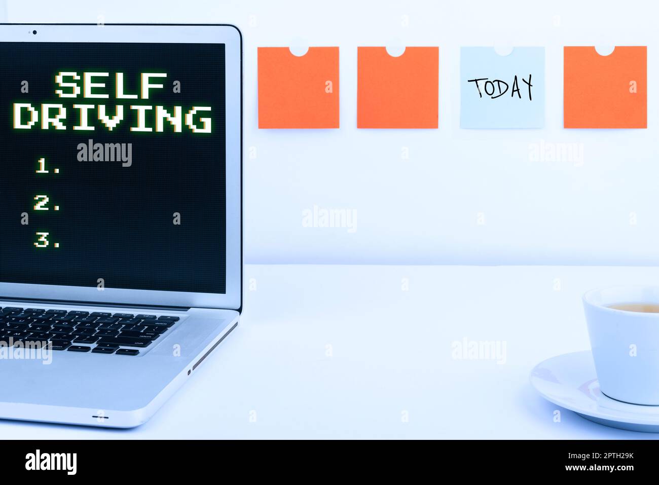 Text caption presenting Self Driving, Concept meaning Autonomous ...