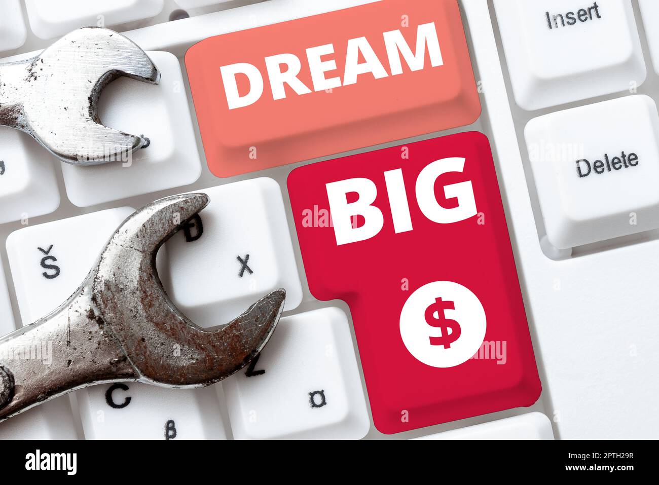 Text showing inspiration Dream Big, Business showcase To think of ...