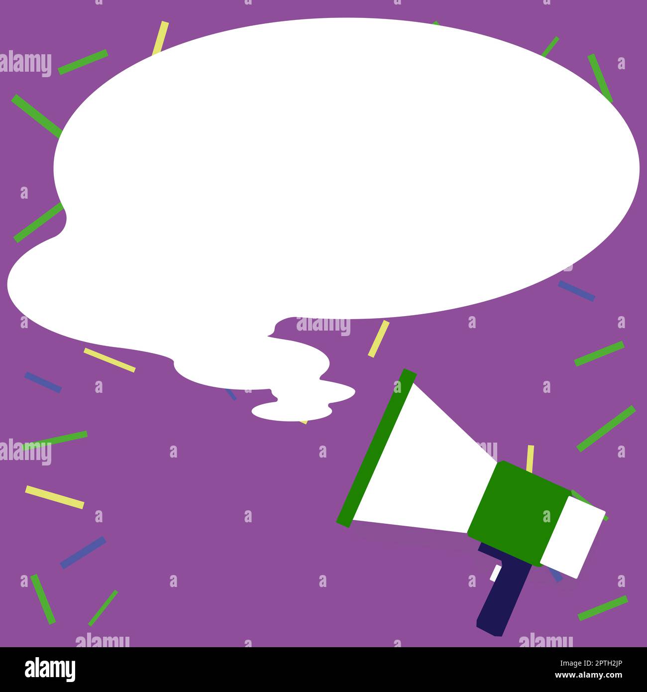 Presenter Drawing With Conversation Bubble Showing New Announcement ...