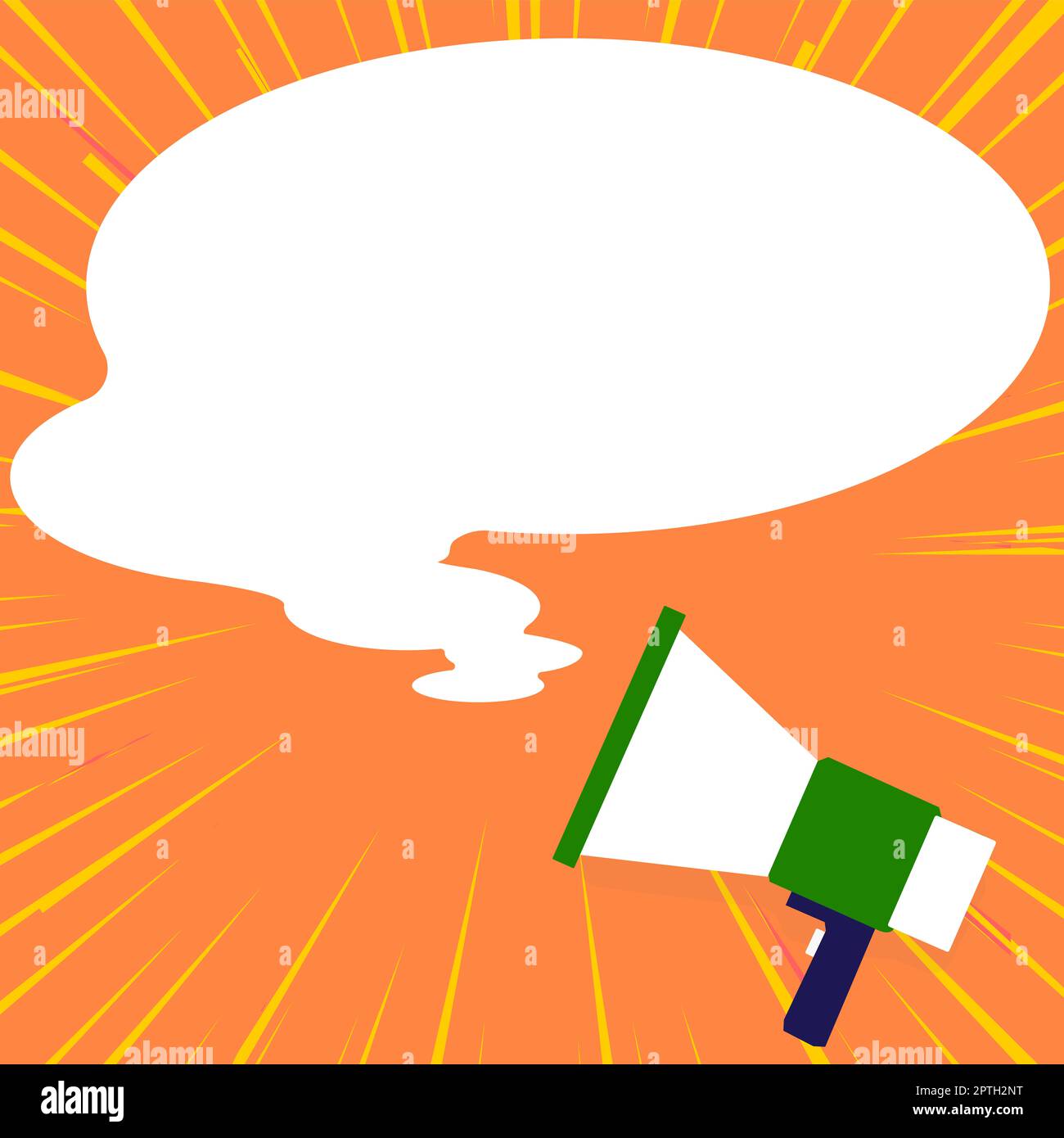 Presenter Drawing With Conversation Bubble Showing New Announcement ...