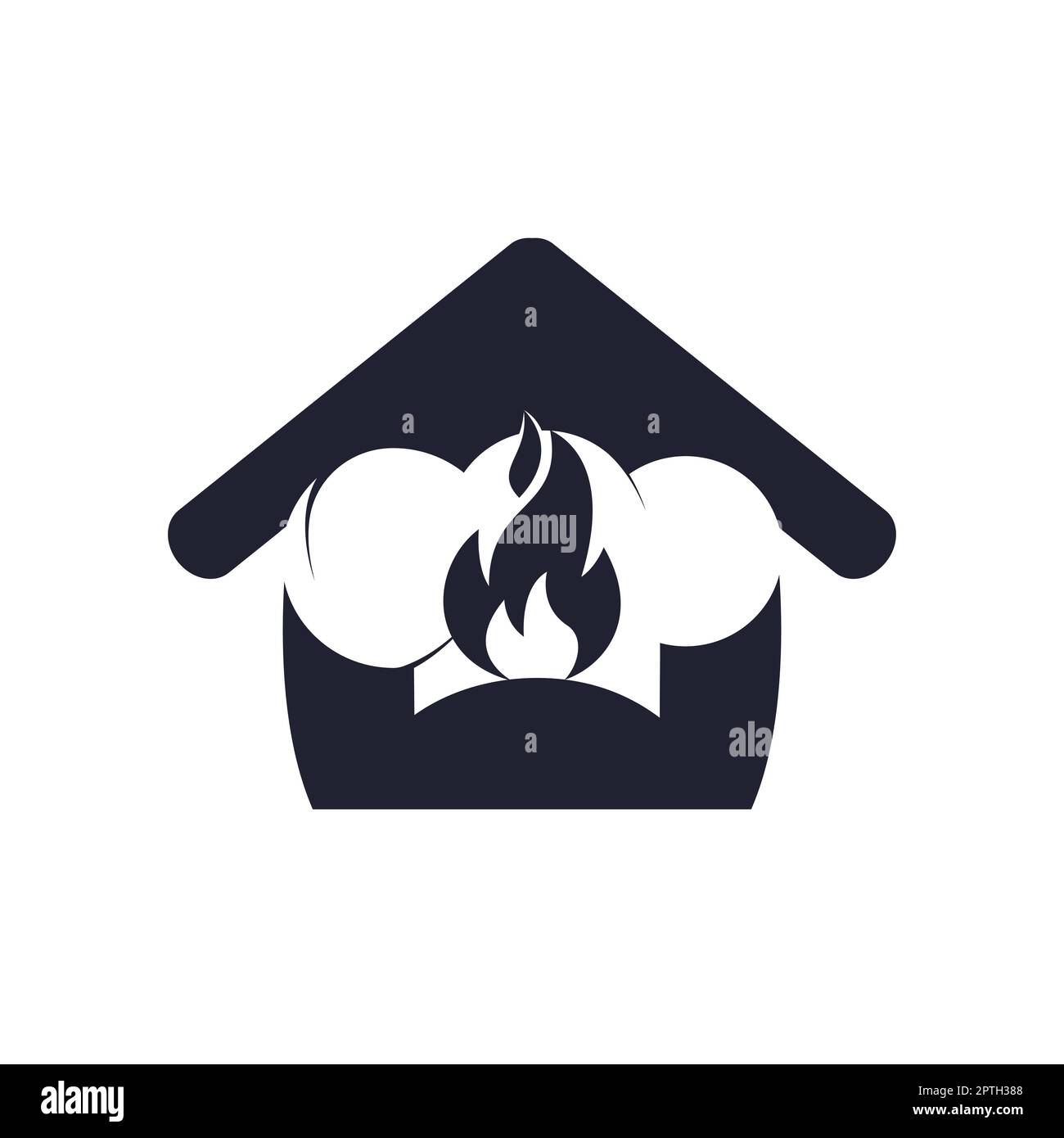 Hot chef hat vector logo design template. Chef hat and fire icon logo ...