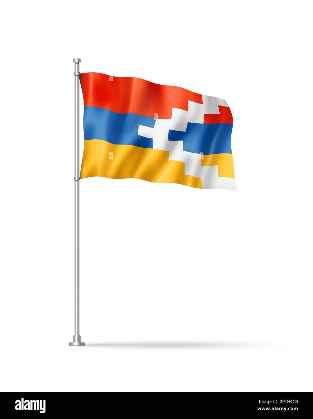 Nagorno-Karabakh flag, 3D illustration, isolated on white Stock Photo - Alamy