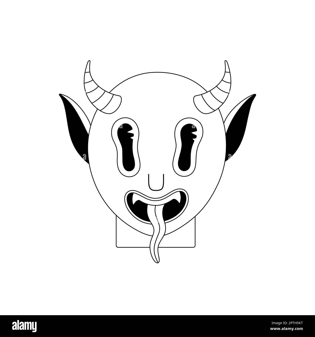 Demon or devil. Halloween spooky cartoon character isolated on white ...