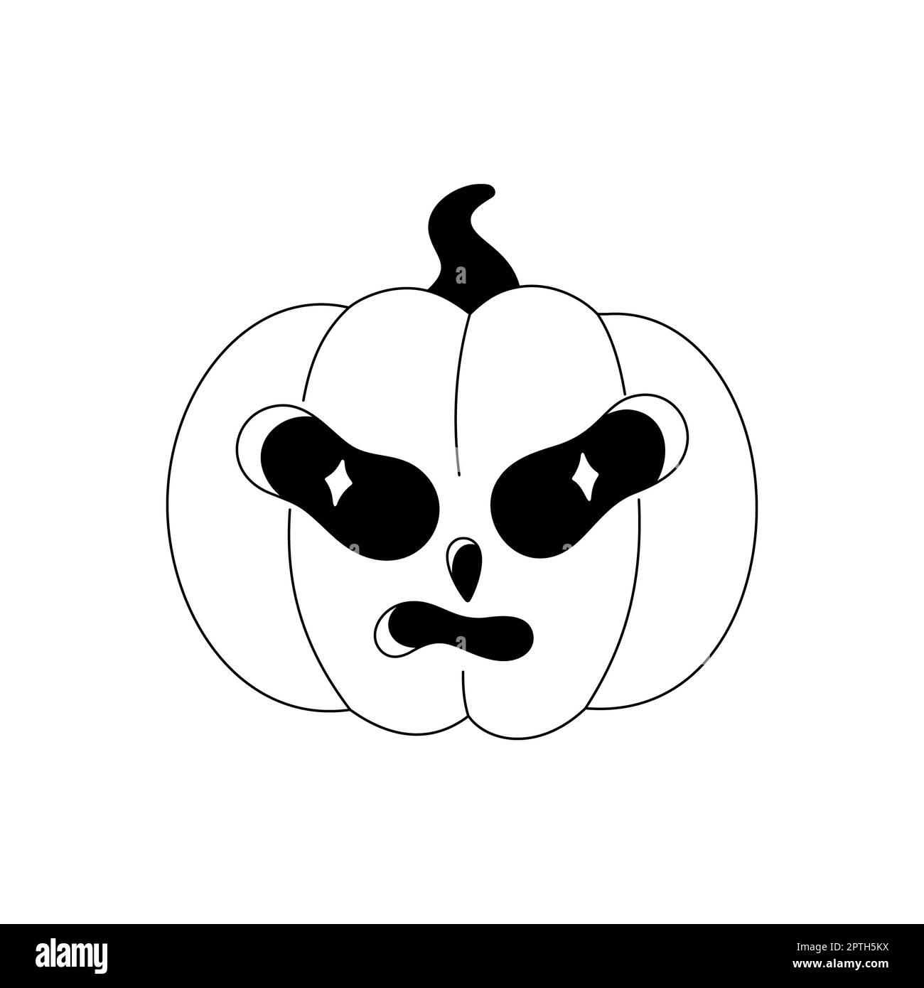 Scary pumpkin. Halloween spooky cartoon character isolated on white ...