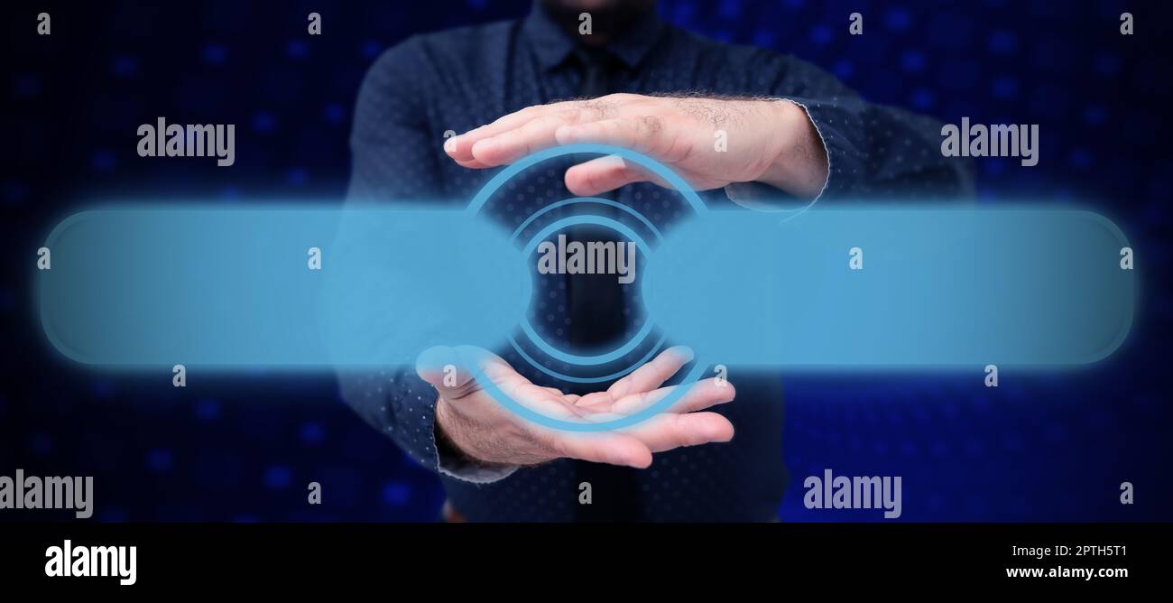Business Man Presenting New Futuristic Technologies Stock Photo - Alamy