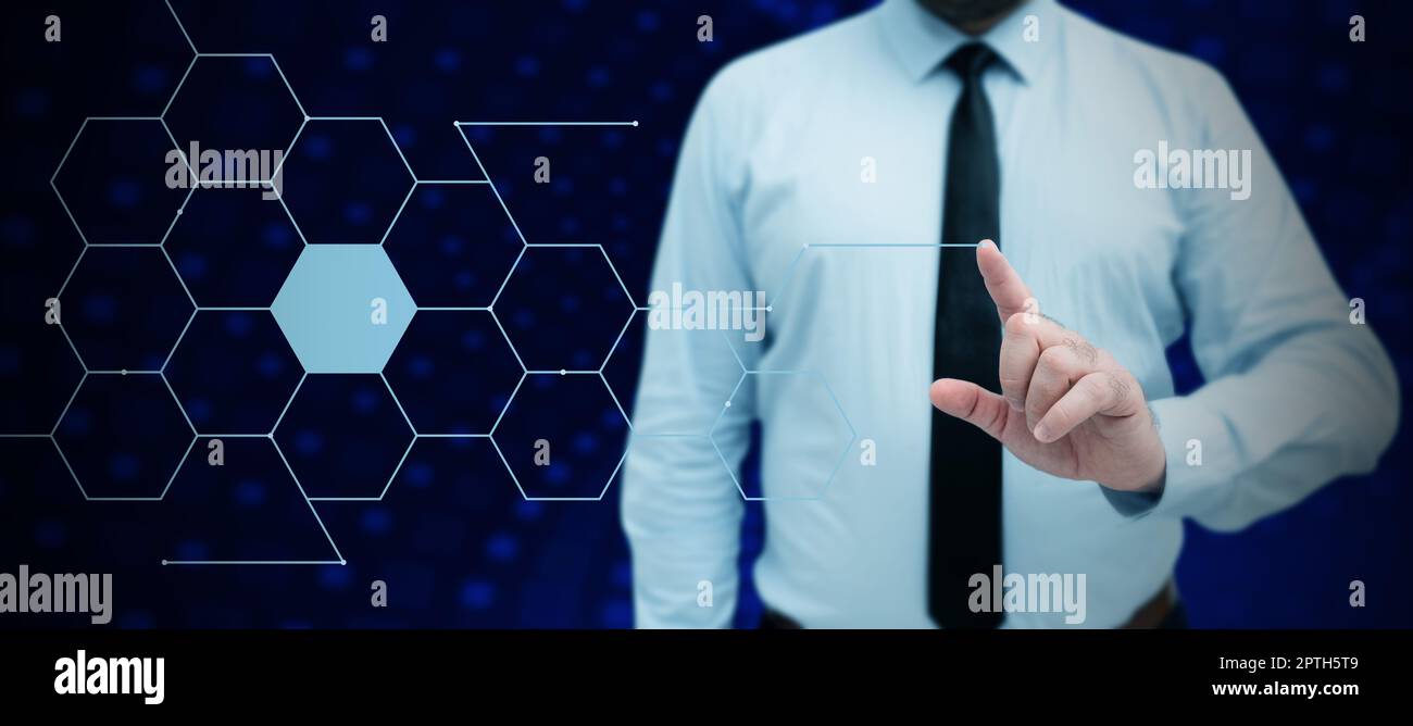 Business Man Presenting New Futuristic Technologies Stock Photo - Alamy