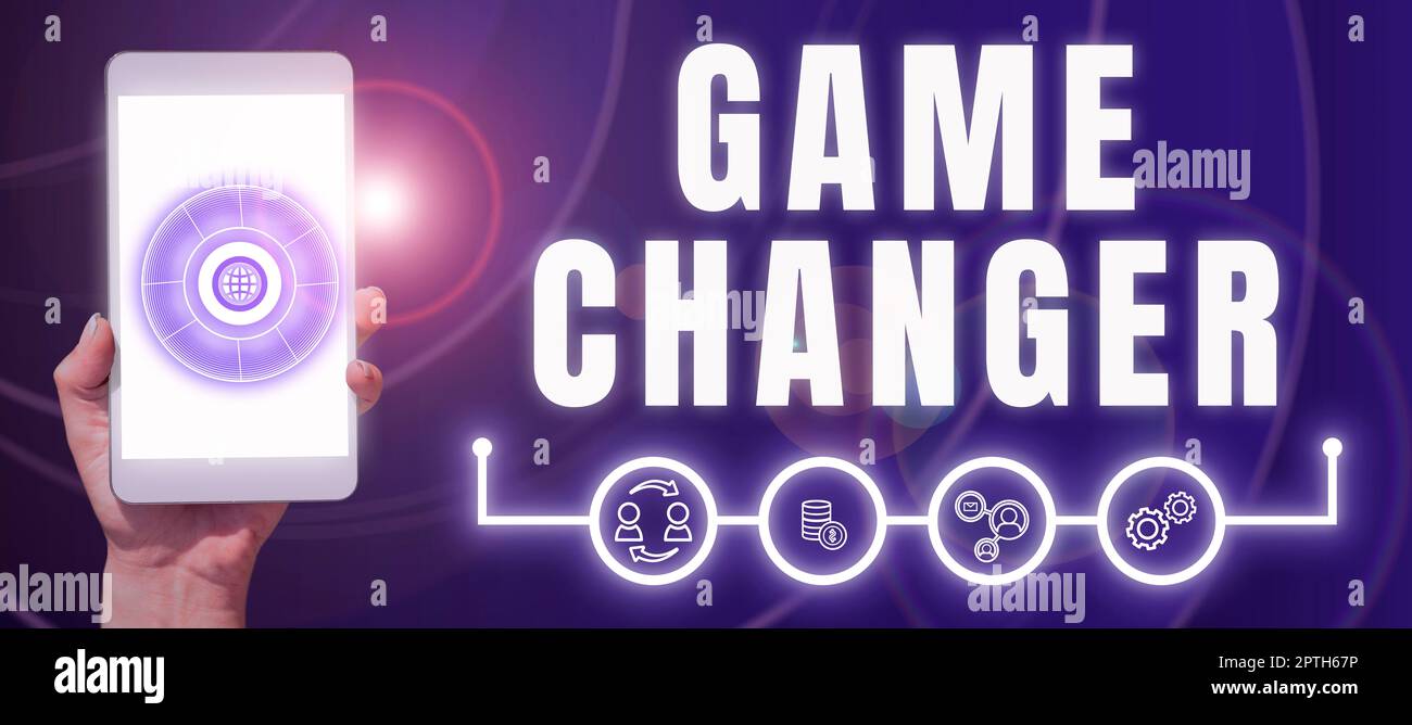 Writing displaying text Game Changer, Business showcase Sports Data ...