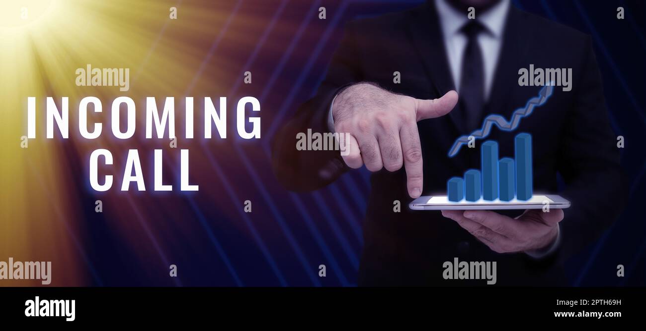 Handwriting text Incoming Call, Business idea Inbound Received Caller ...