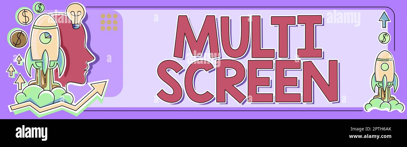 Text caption presenting Multi Screen, Business overview Having or ... Text caption presenting Multi Screen, Business overview Having or ...