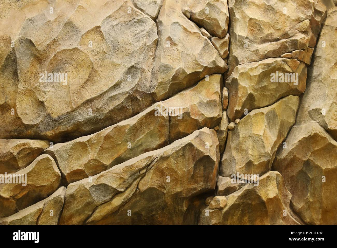 Light coarse natural rock stone background. Mining cliff rough front ...