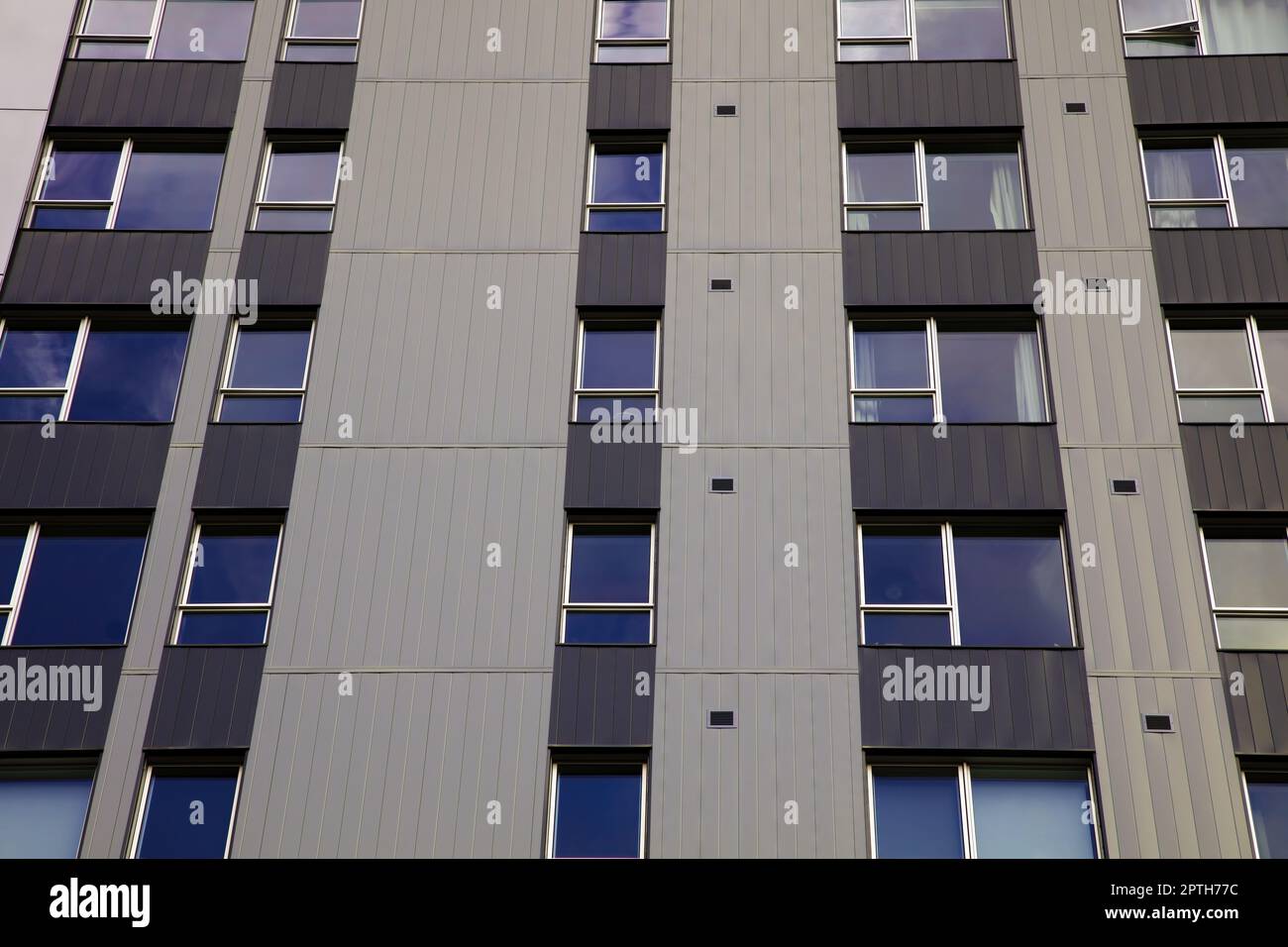 beige office building corner aluminum facade windows workplace tower ...
