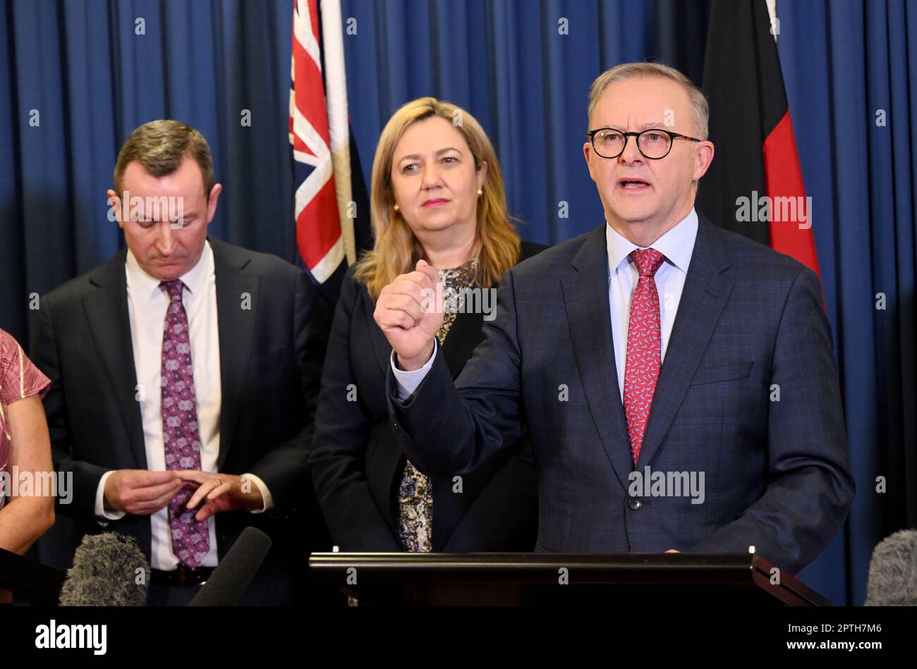 (Left to right) Western Australia Premier Mark McGowan, Queensland ...
