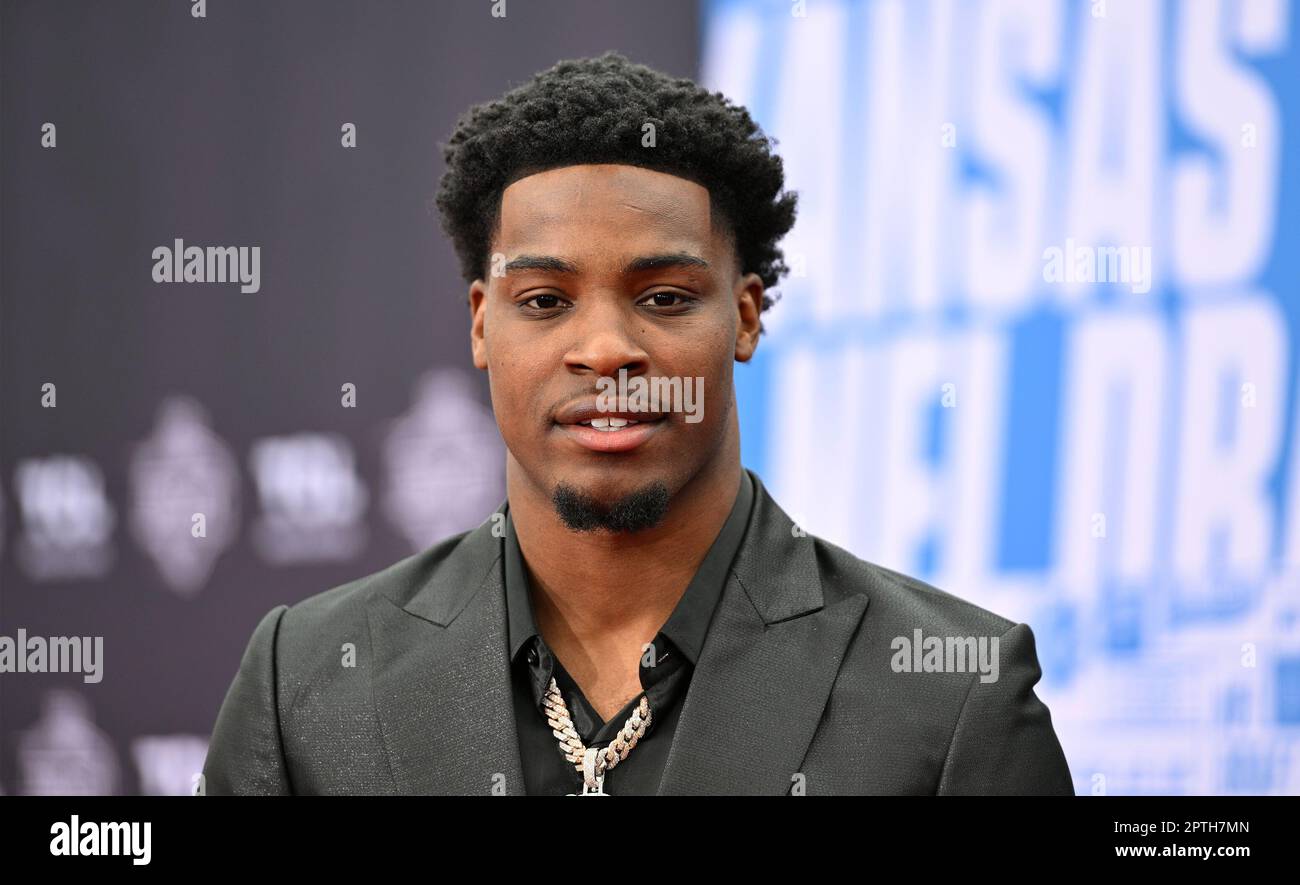 Devon Witherspoon walks the red carpet of the 2023 NFL Draft at the ...