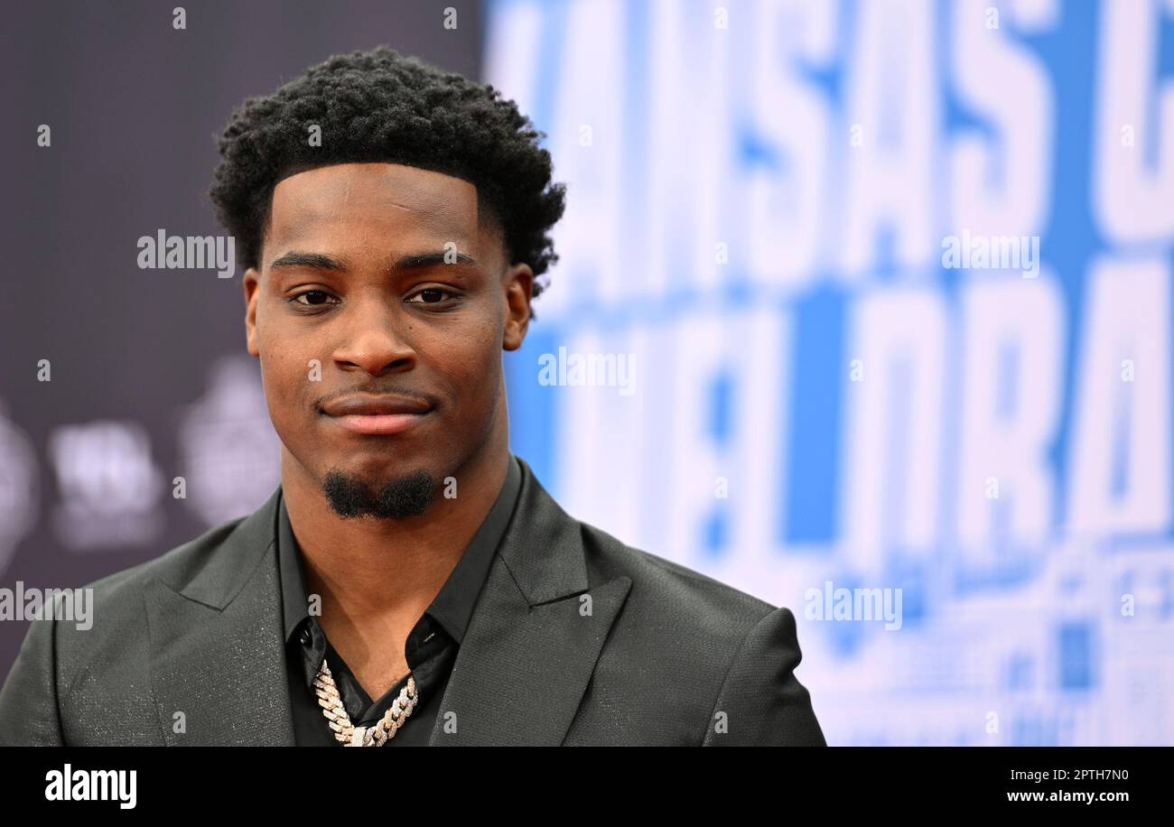 Devon Witherspoon walks the red carpet of the 2023 NFL Draft at the ...