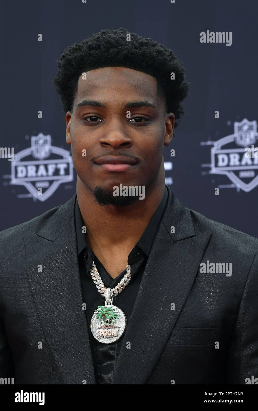 Devon Witherspoon walks the red carpet of the 2023 NFL Draft at the ...