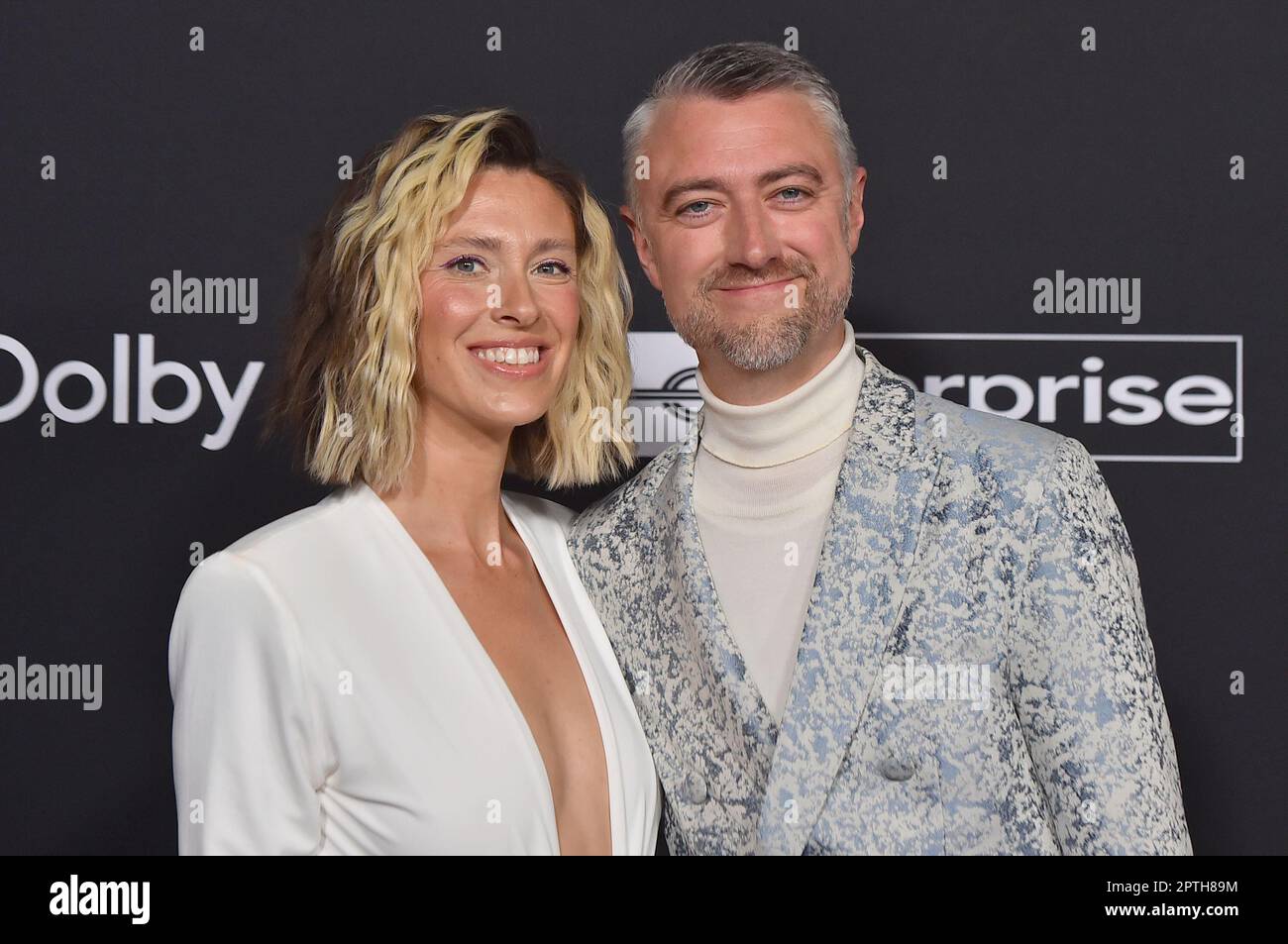 Sean Gunn, right, and Natasha Halevi arrive at the world premiere of ...