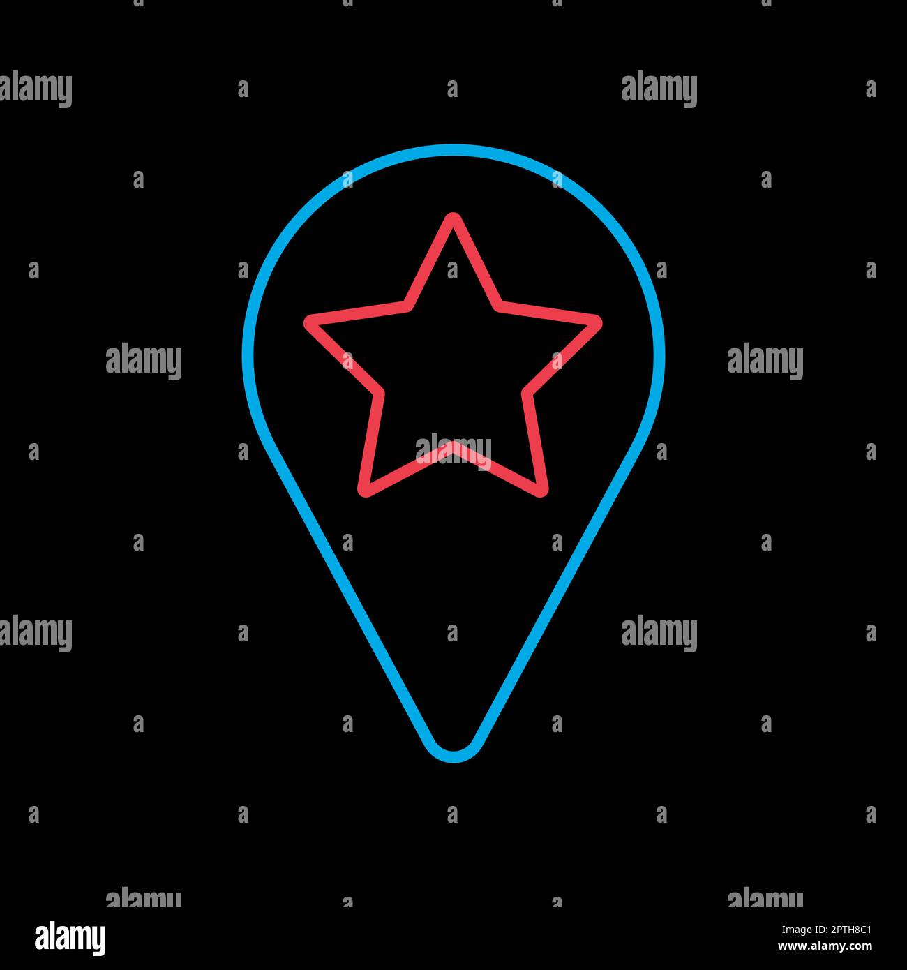 Star favorite pin map icon. Map pointer, markers Stock Vector Image ...