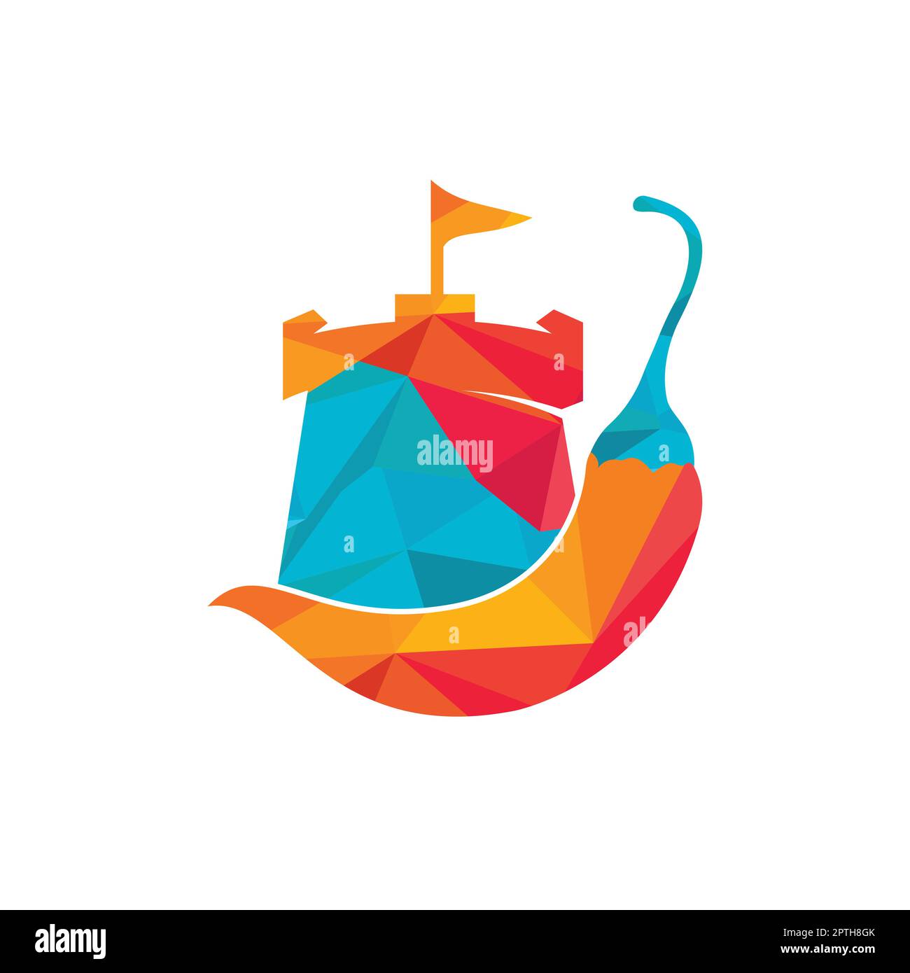 Strong chili vector logo design concept. Chili with fort icon logo ...