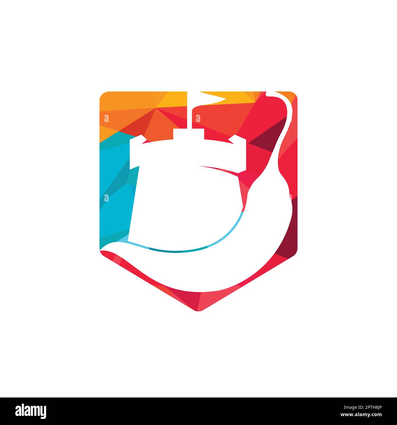 Strong chili vector logo design concept. Chili with fort icon logo ...