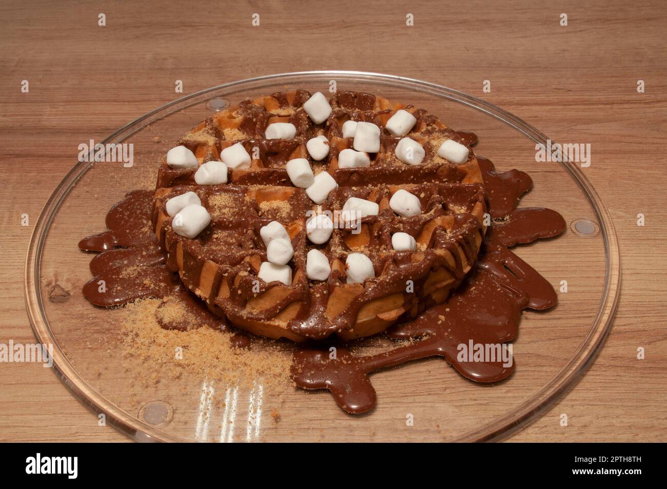 Traditional delectible dish known as the smores waffle Stock Photo - Alamy