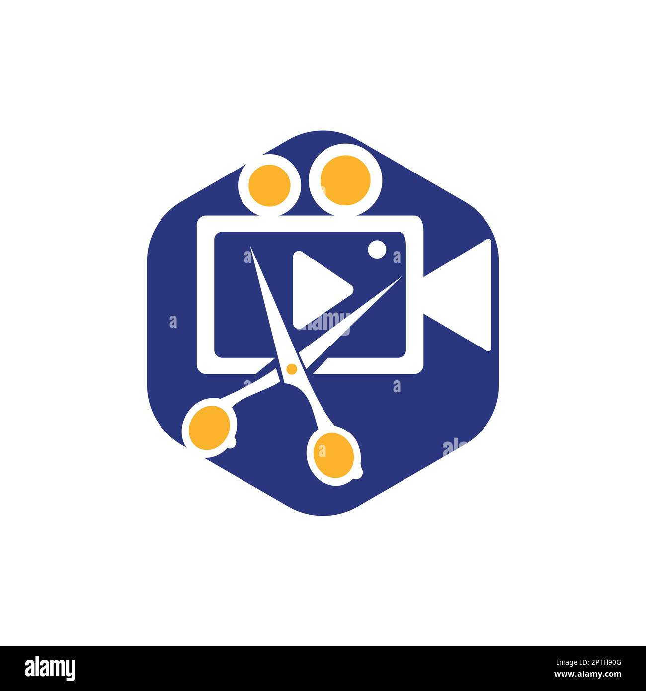 Movie film editor vector logo design. Video editing logo concept Stock ...