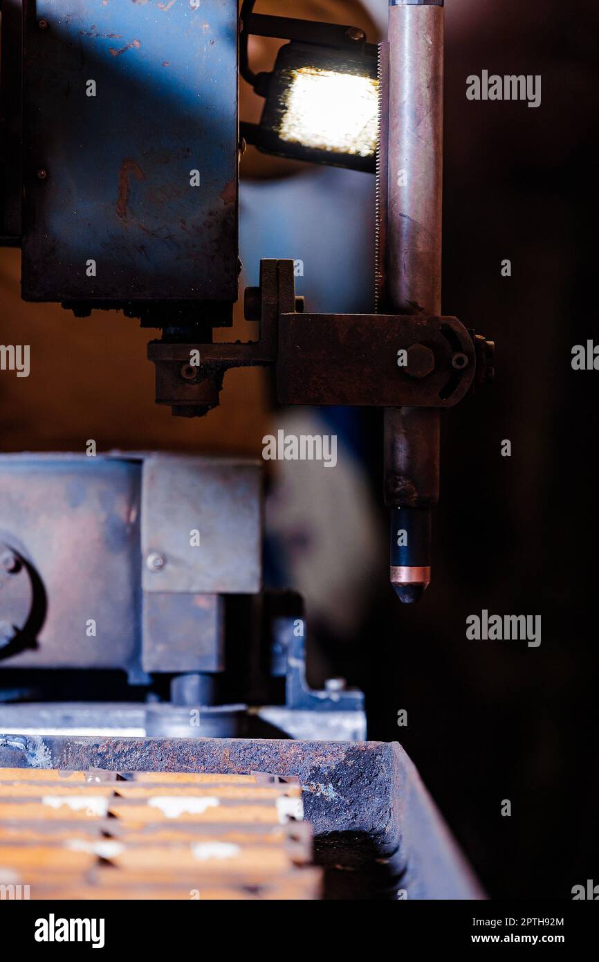 Plasma cutting of metal with a cnc. Plasma cutting machine cutting ...