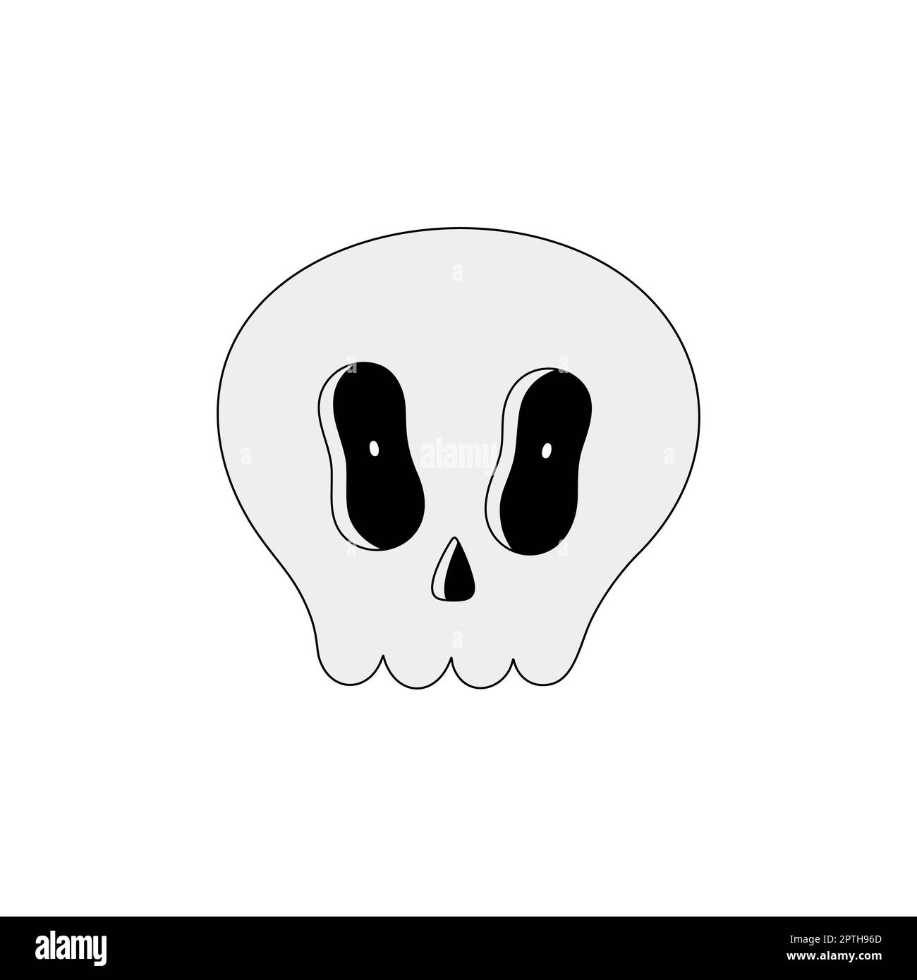 Skull. Halloween spooky cartoon object isolated on white background ...