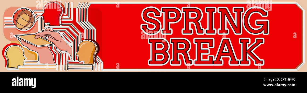 Hand writing sign Spring Break, Business showcase Vacation period at ...