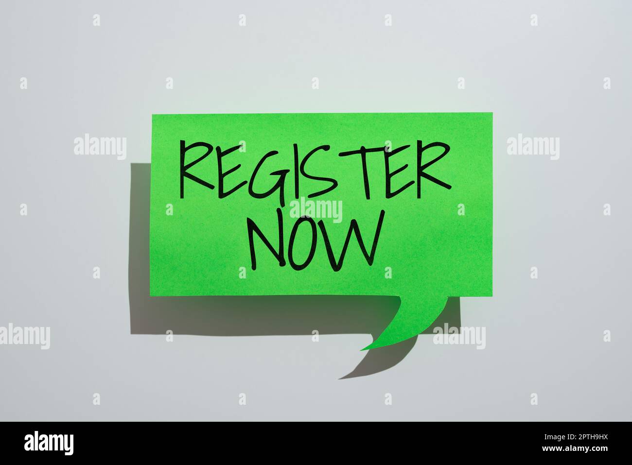 Hand writing sign Register Now, Business overview Name in an Official ...