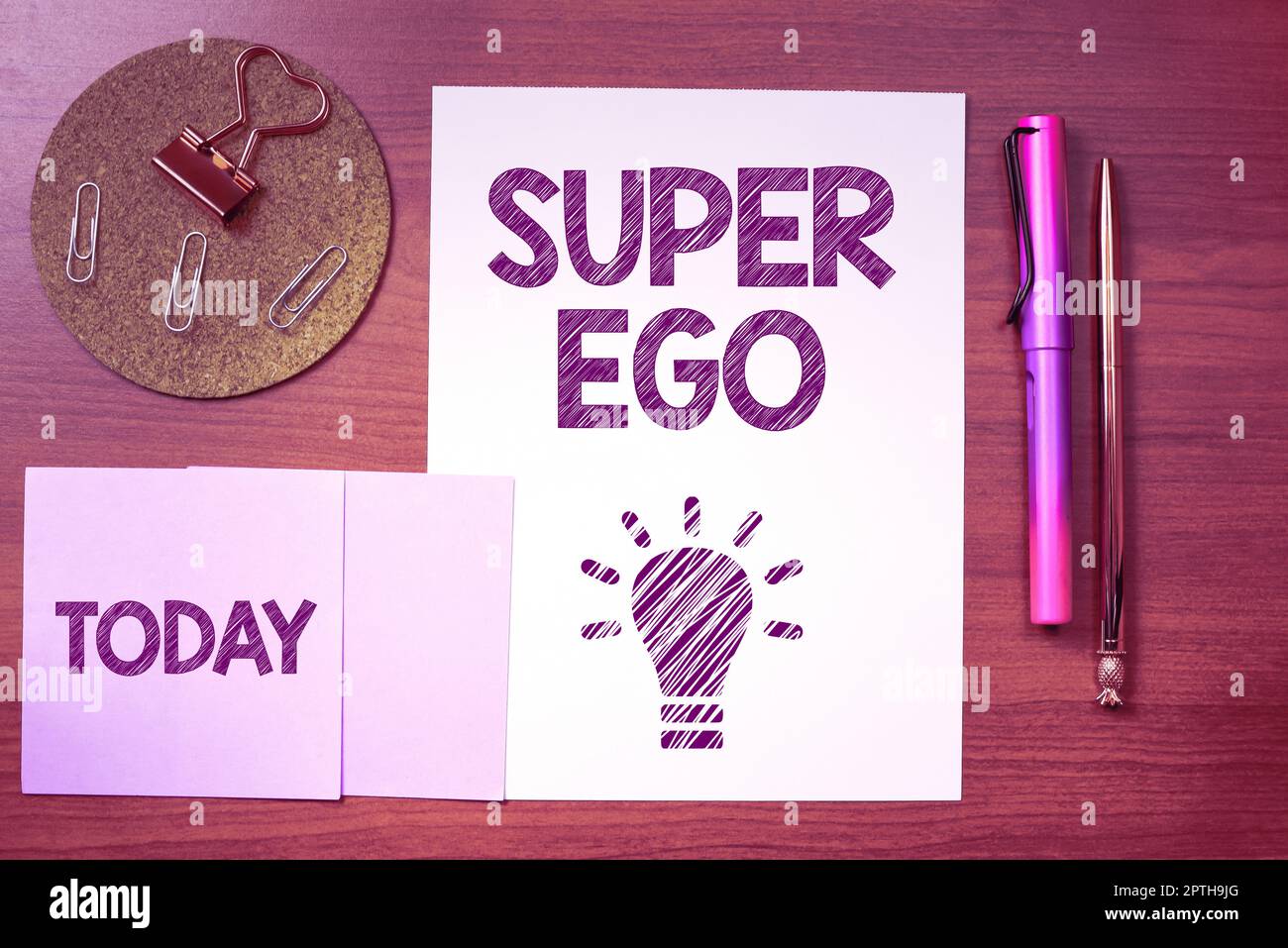 Handwriting text Super Ego, Word Written on The I or self of any person ...