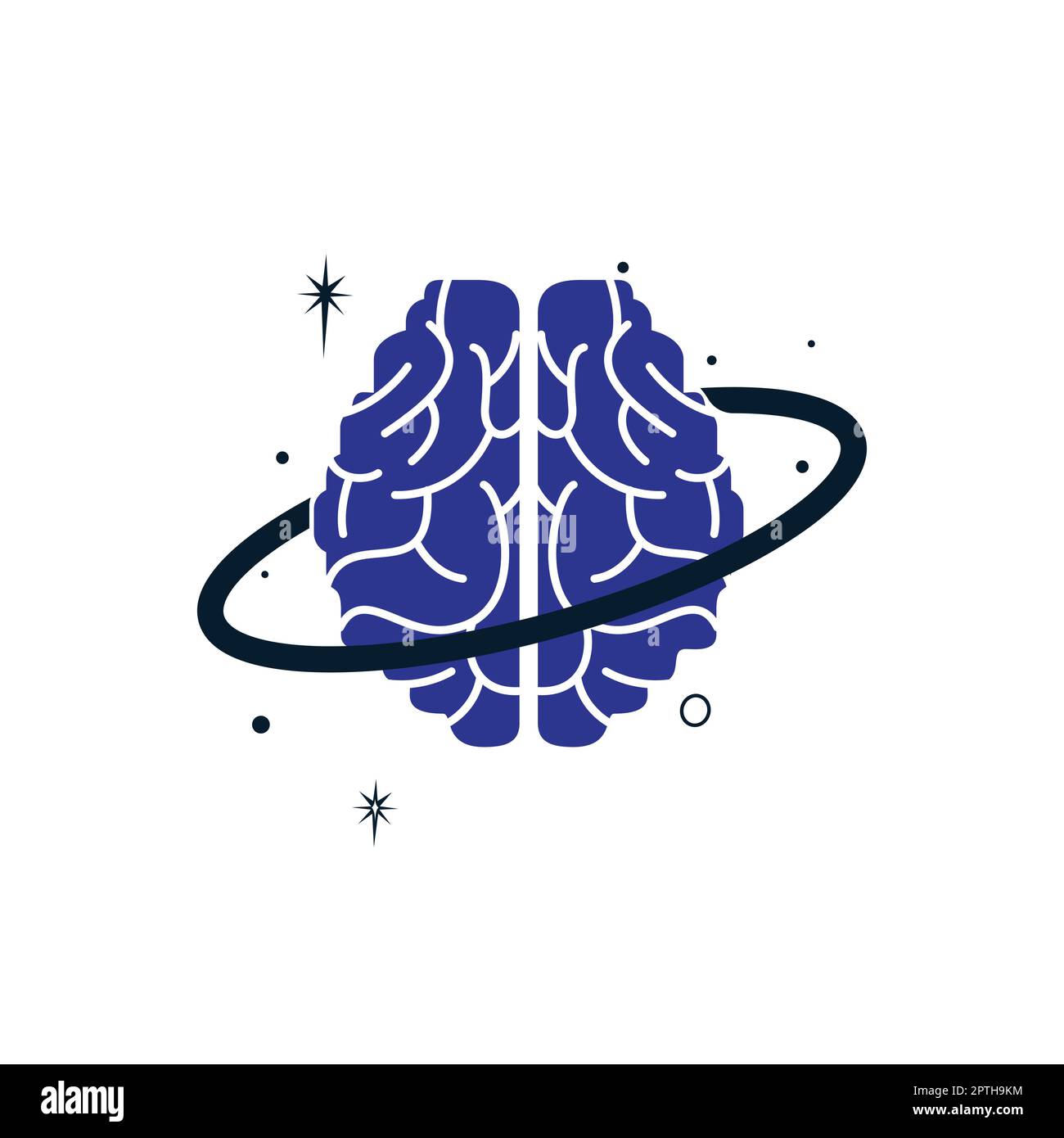 Brain planet vector logo design. Intellectual and smart logo concept ...
