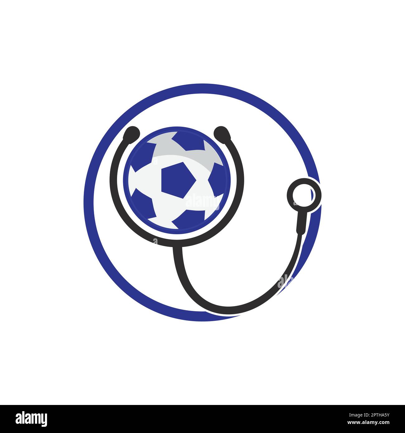 Soccer stethoscope vector logo design. Sports health and care logo ...