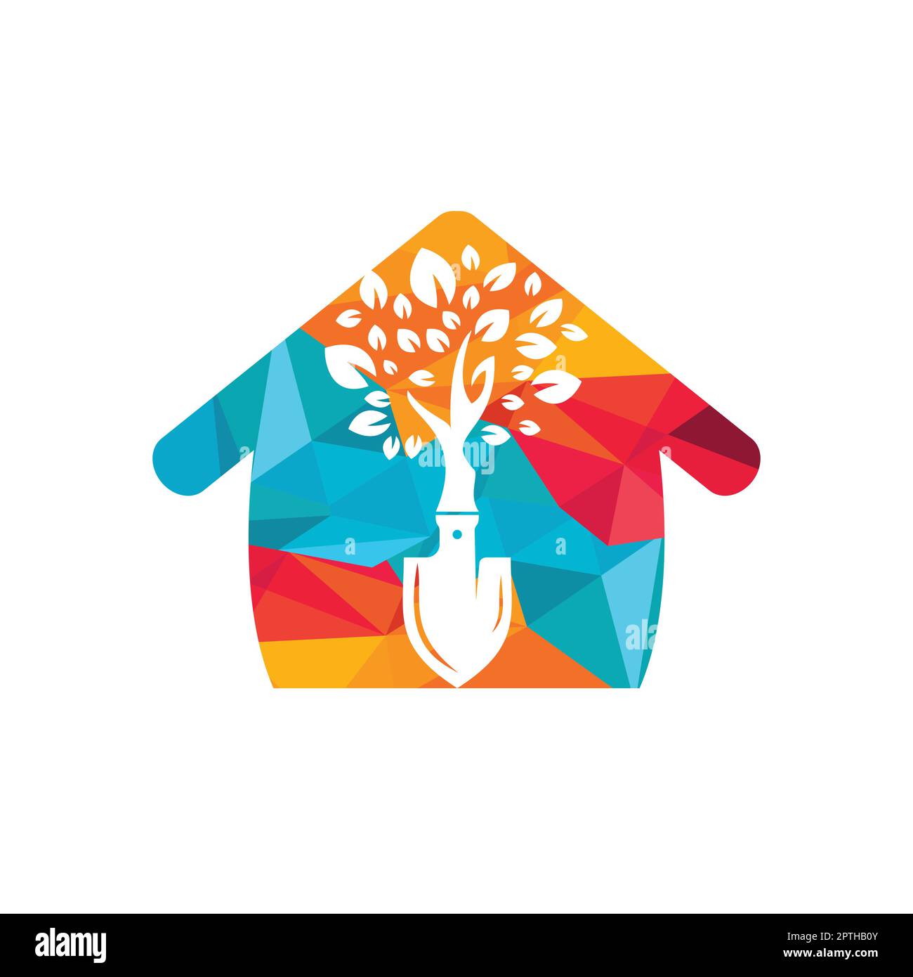 Shovel tree vector logo design. Green garden environment logo design ...