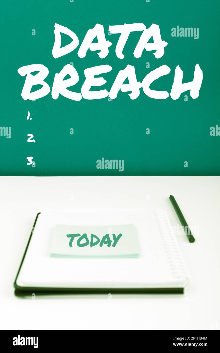 Handwriting text Data Breach, Word Written on security incident where ...