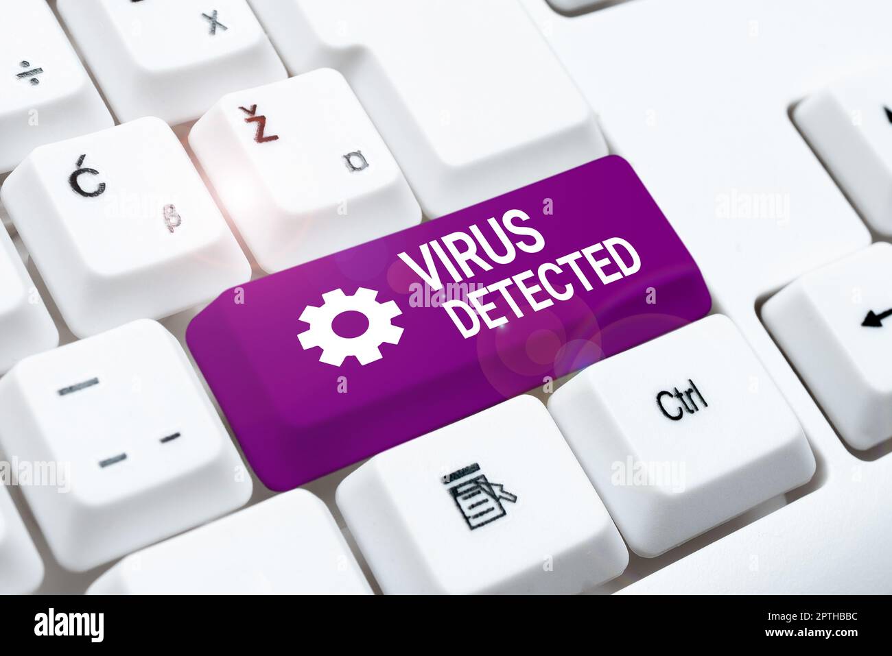 Sign displaying Virus DetectedA computer program used to prevent and ...