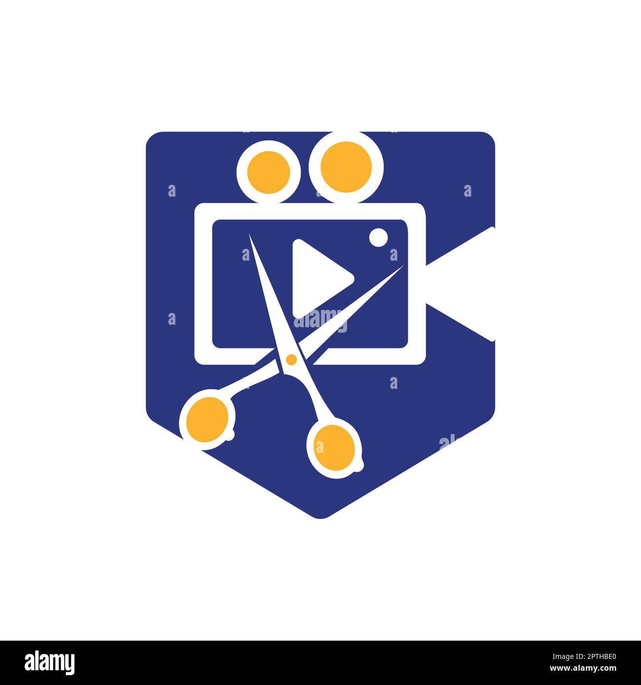 Movie film editor vector logo design. Video editing logo concept Stock ...