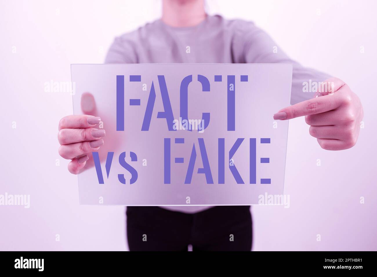 Conceptual caption Fact Vs Fake, Business approach Rivalry or products ...