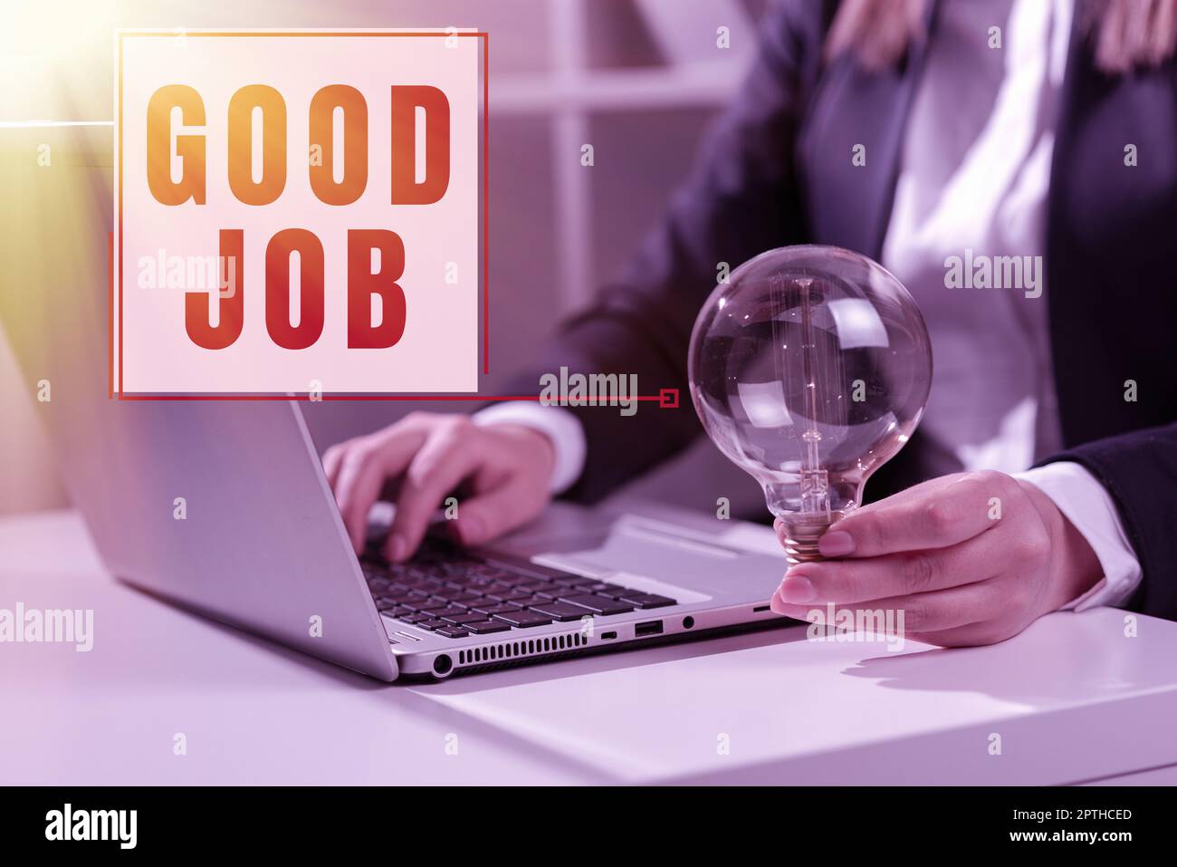 Writing displaying text Good Job, Business concept encourage someone ...