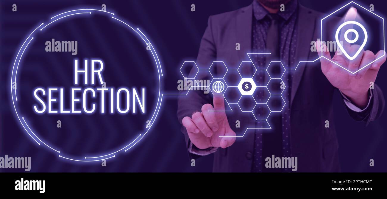 Text showing inspiration Hr Selection, Conceptual photo Process and ...