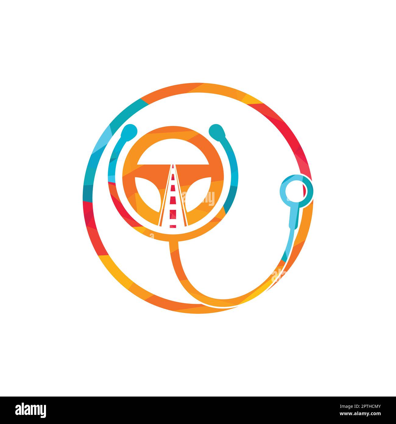 Driver medical vector logo design template. Steering with stethoscope ...