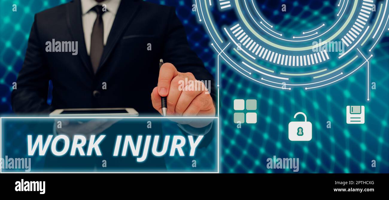 Conceptual caption Work Injury, Business showcase Accident in job ...