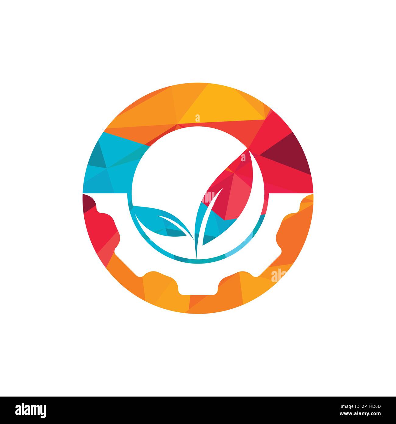Gear leaf vector logo design. Abstract concept for ecology theme, green ...
