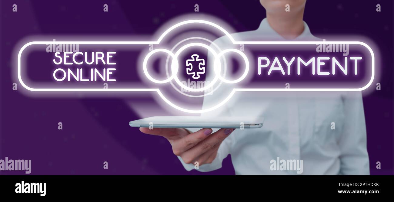 Handwriting text Secure Online Payment, Business overview safe digital ...